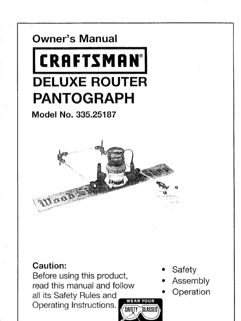 Craftsman Router Pantograph Manual | PDF | Screw | Electrician