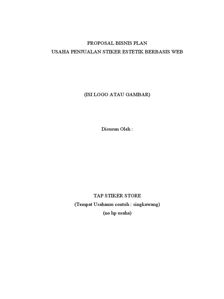 Proposal Bisnis Plan | PDF