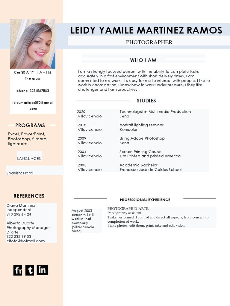 Hoja de Vida Ingles | PDF