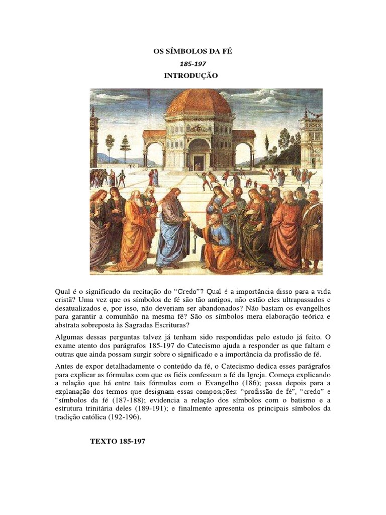 Os Símbolos Da Fé | PDF | Igreja católica | Fé