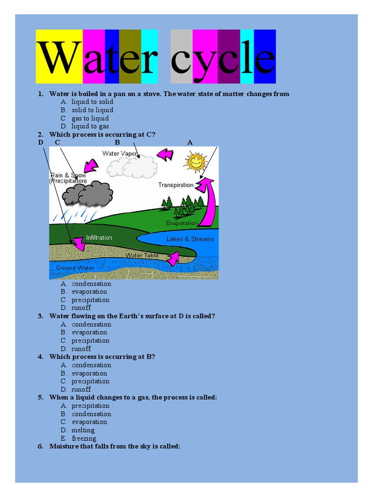 Water Cycle Assesment | PDF | Science & Mathematics