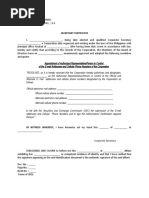 Secretary's Certificare - BIR eCAR Application | PDF | Title (Property ...