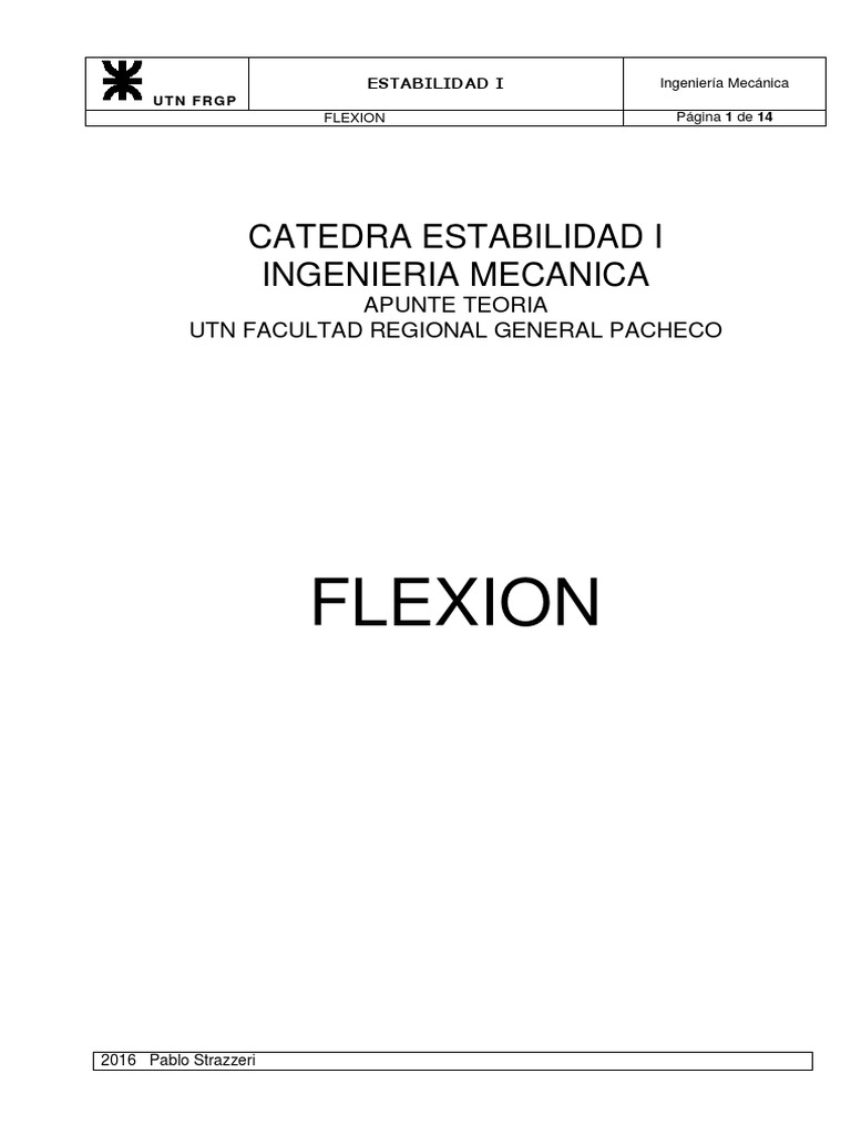 09 Flexión Apunte Teoría | PDF | Doblar | Estrés (Mecánica)