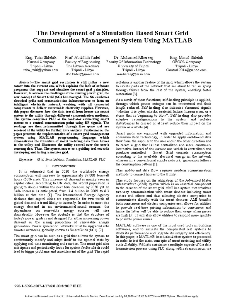 Comunicacion Smart Meter Matlab Pdf Smart Grid Electrical Grid 5642