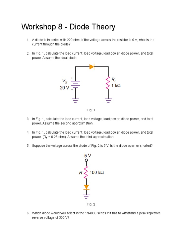 Workshop 8 - Diode Theory | PDF