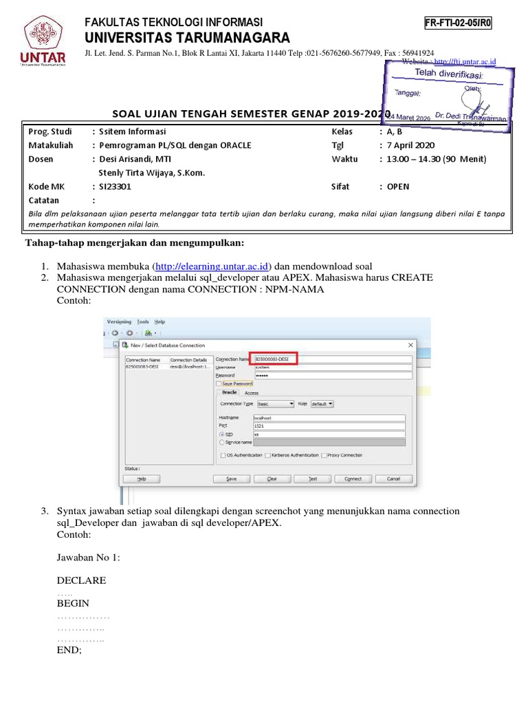 SI23301 UTS Pemrograman PL-SQL | PDF