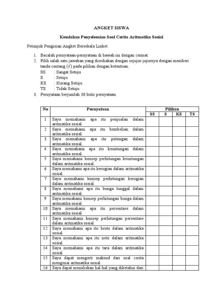 Angket Siswa | PDF
