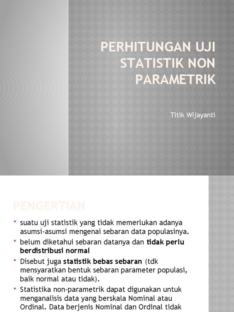 Perhitungan Uji Statistik Non Parametrik | PDF