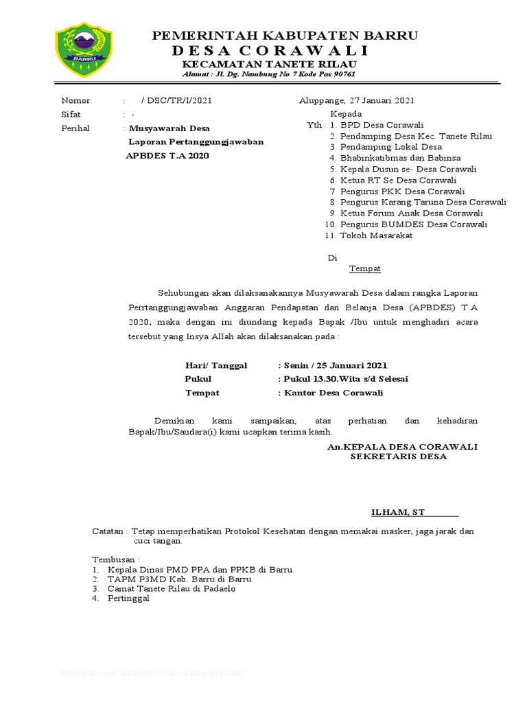 UNDANGAN MUSDUS Penetapan RKPDES | PDF