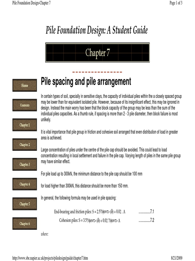 Pile Foundation Design Chapter 7a | PDF | Deep Foundation | Building Engineering