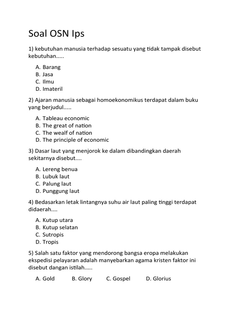 Soal OSN Ips | PDF