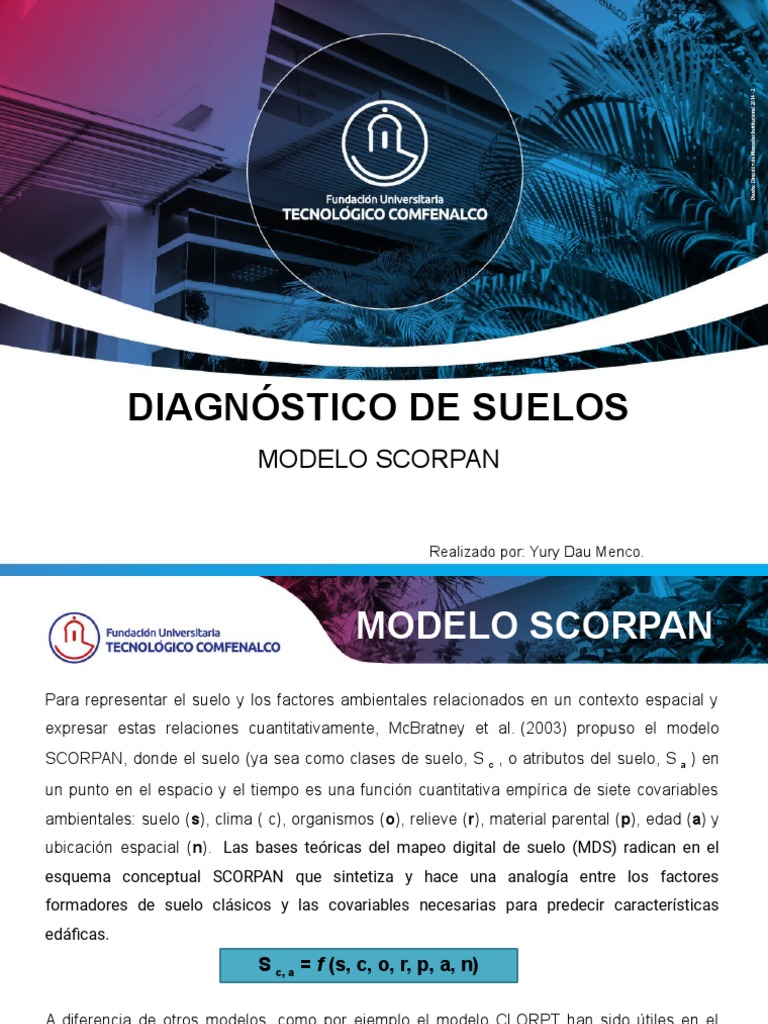 Presentacion Modelo SCORPAN | PDF | Suelo | Matemáticas Aplicadas