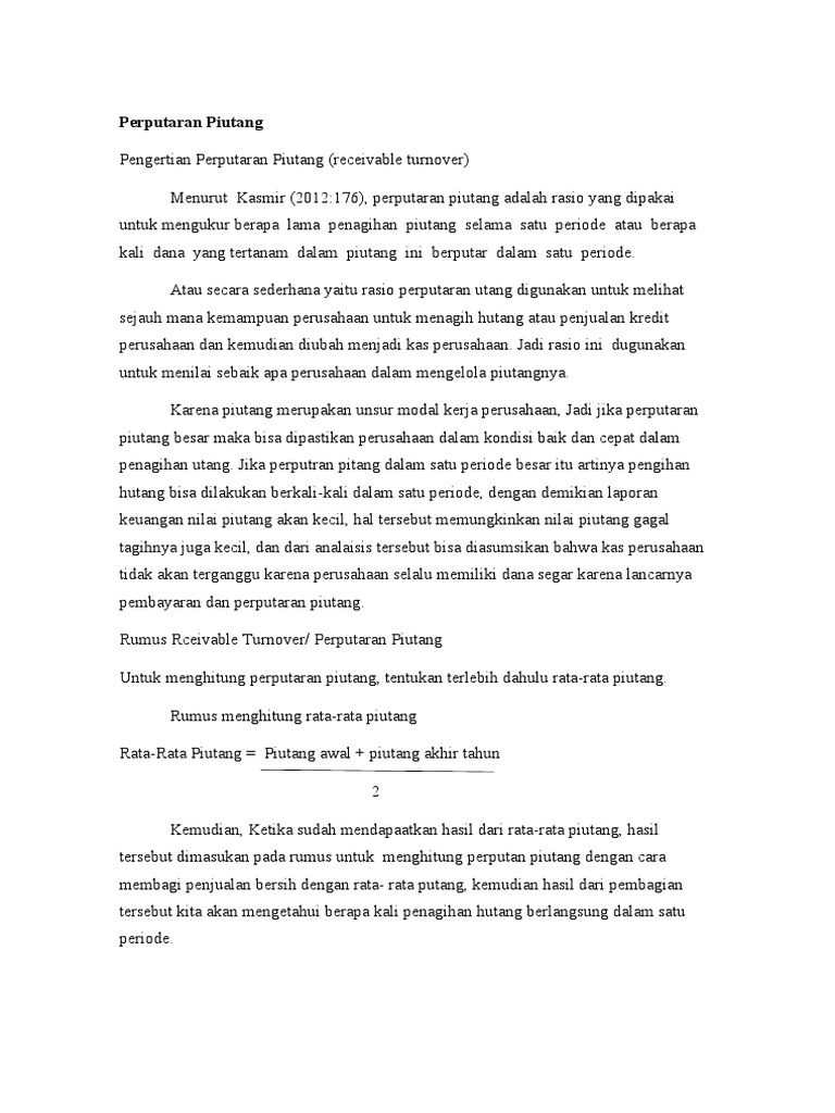 Perputaran Piutang | PDF