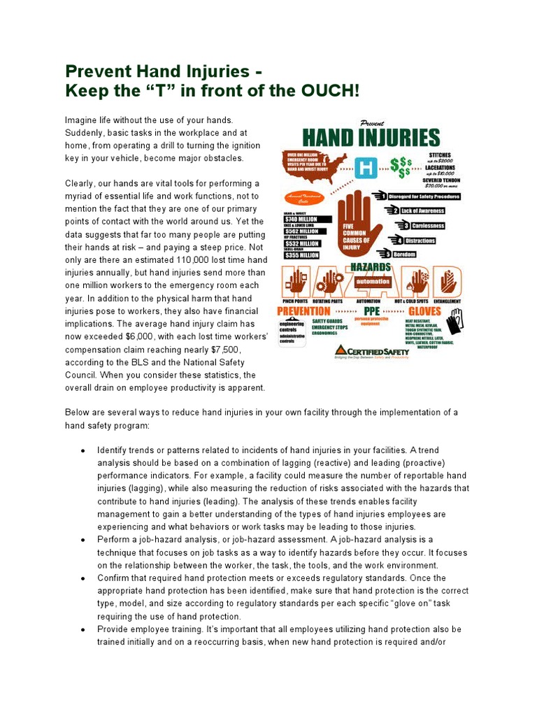 4 Prevent Hand Injuries | PDF | Personal Protective Equipment | Audit