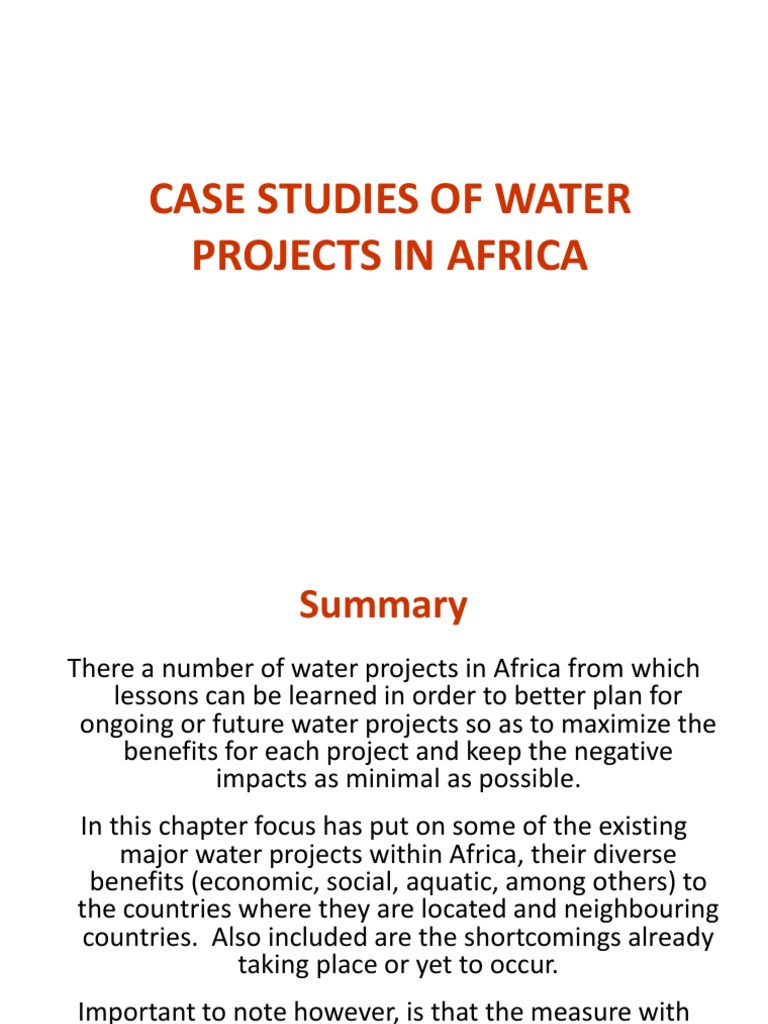 Case Studies of Water Projects in Africa | PDF | Dam | Hydroelectricity