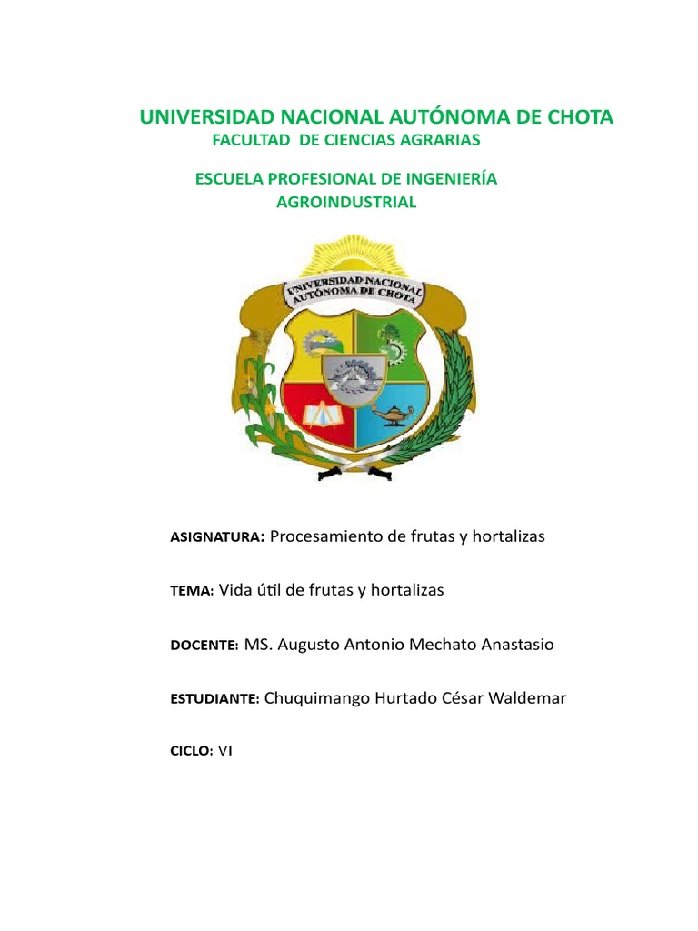 Certificado Vida Util Frutas