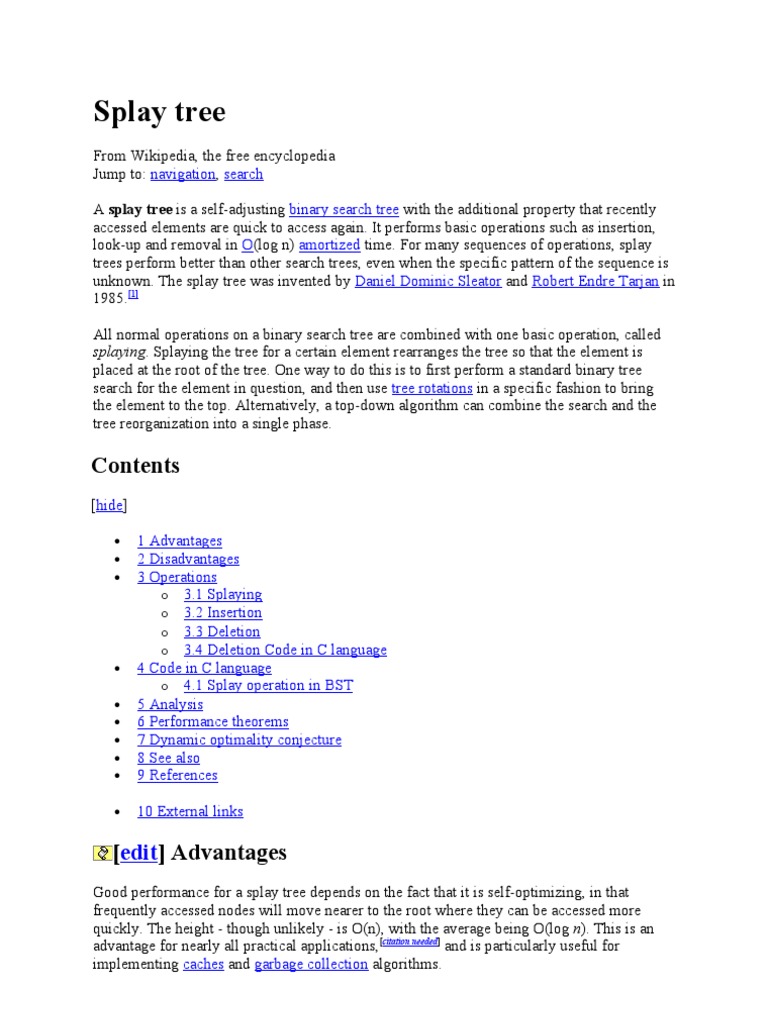 Splay Tree Pdf Theoretical Computer Science Applied Mathematics