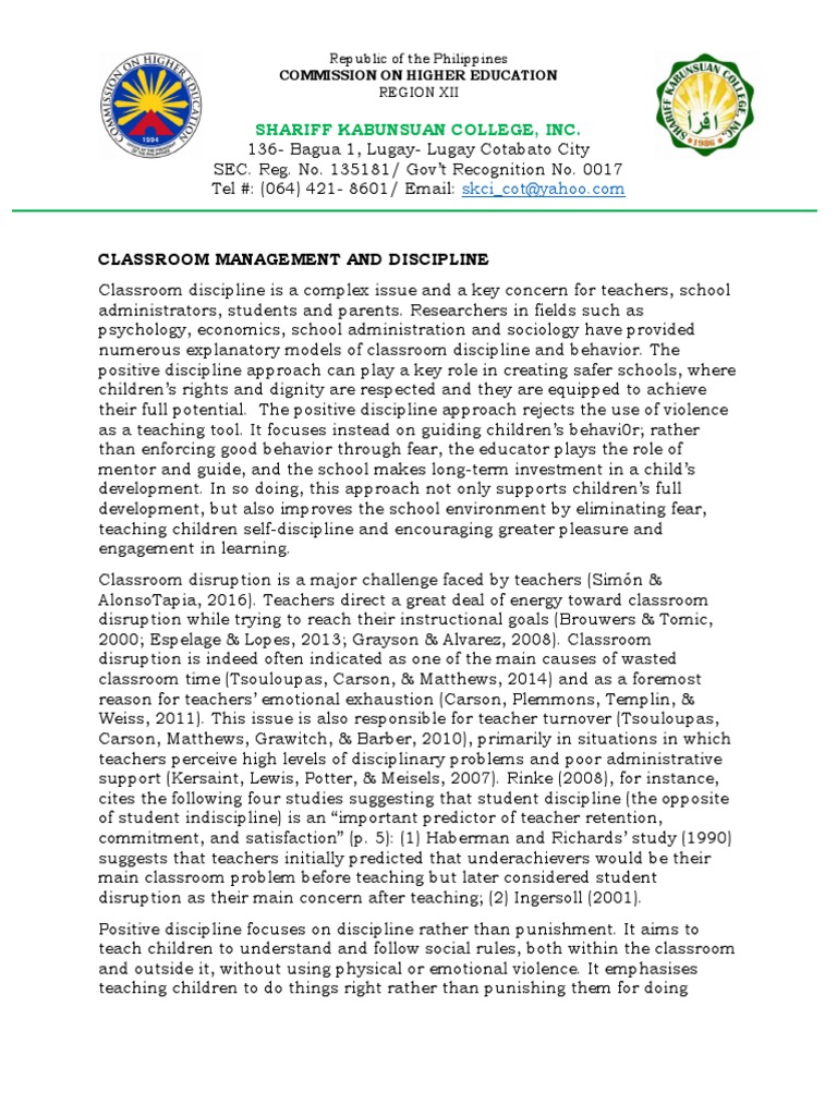 Classroom Management and Discipline | PDF | Classroom Management | Teachers