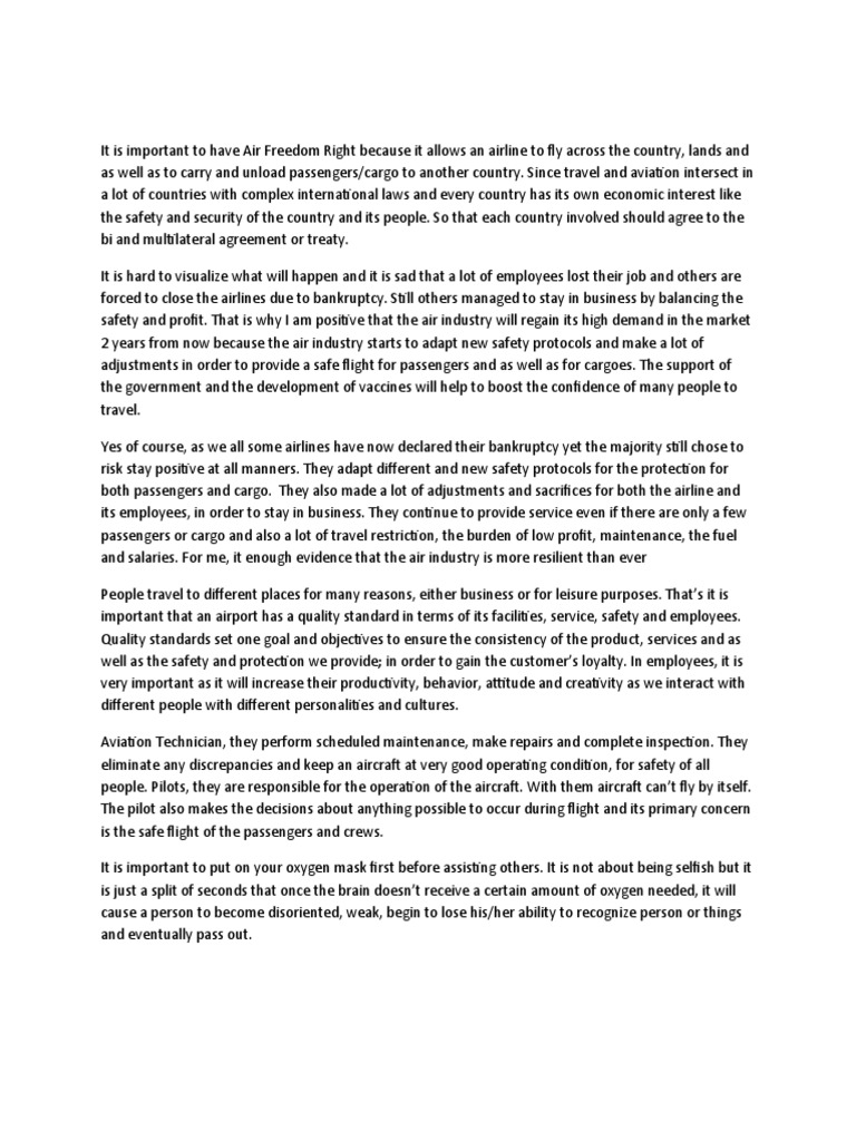 Why Is It Important To Have Air Freedom Rights Pdf Airlines Safety