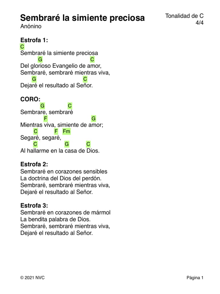 Sembraré La Simiente Preciosa | PDF