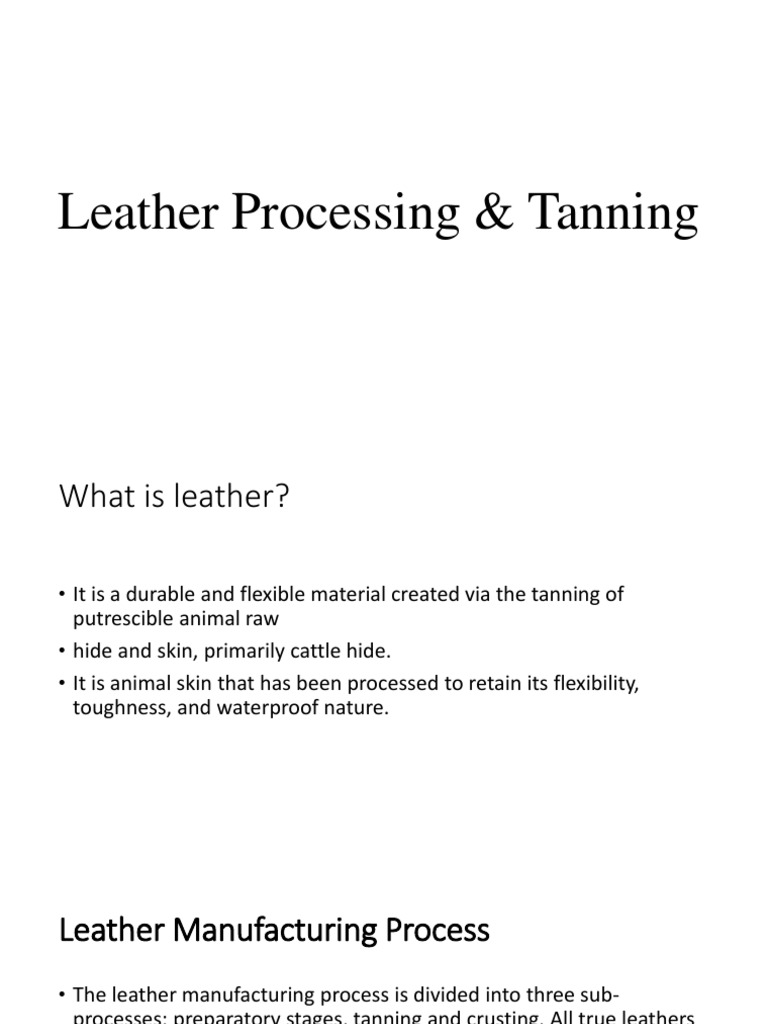 Leather Processing & Tanning | PDF | Leather | Chemistry
