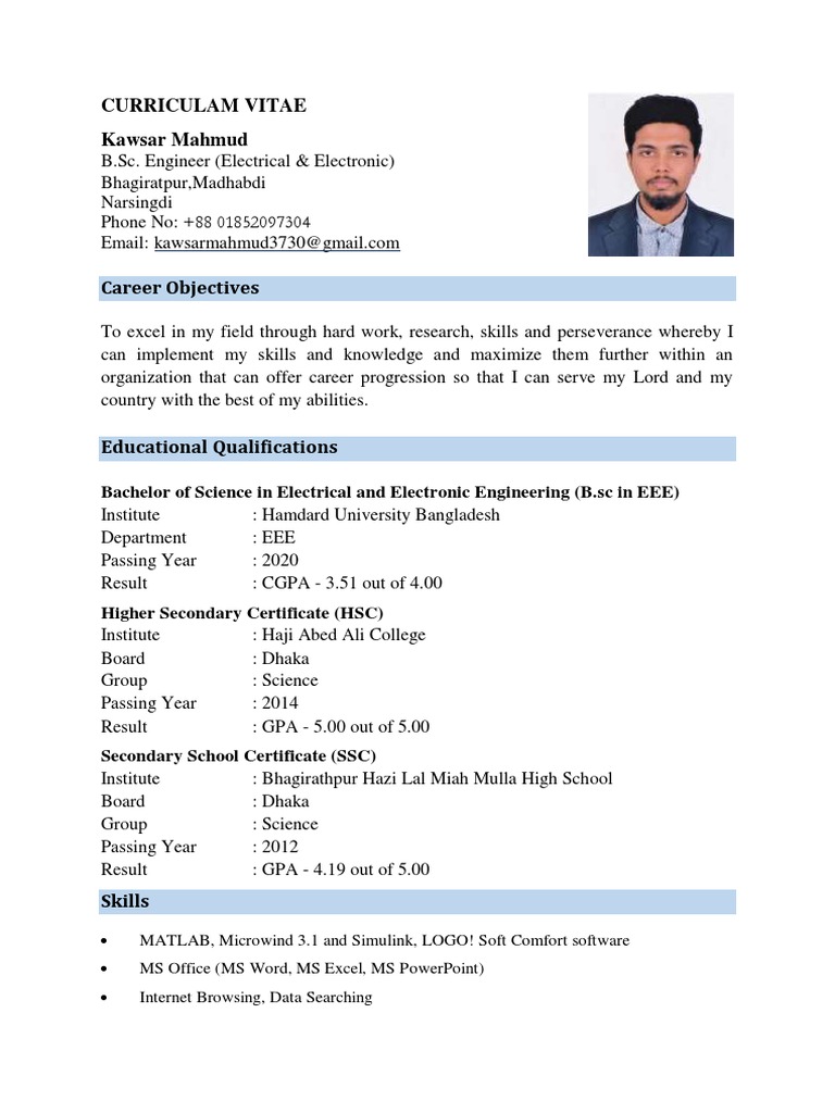CV of Kawsar Mahmud | PDF | Nature | Science