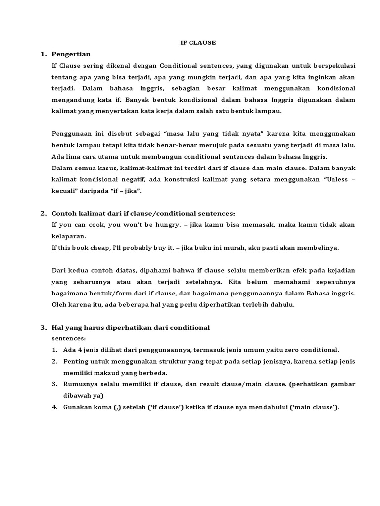 Panduan If Clause dan Contoh Kalimat | PDF