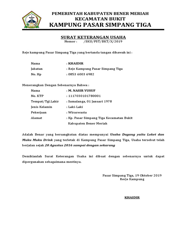 C. CONTOH FORMAT SKU DAN KET | PDF