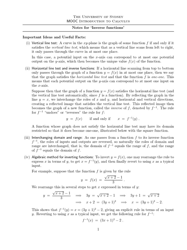 Module 2 Inverse Functions | PDF | Function (Mathematics) | Mathematical Logic