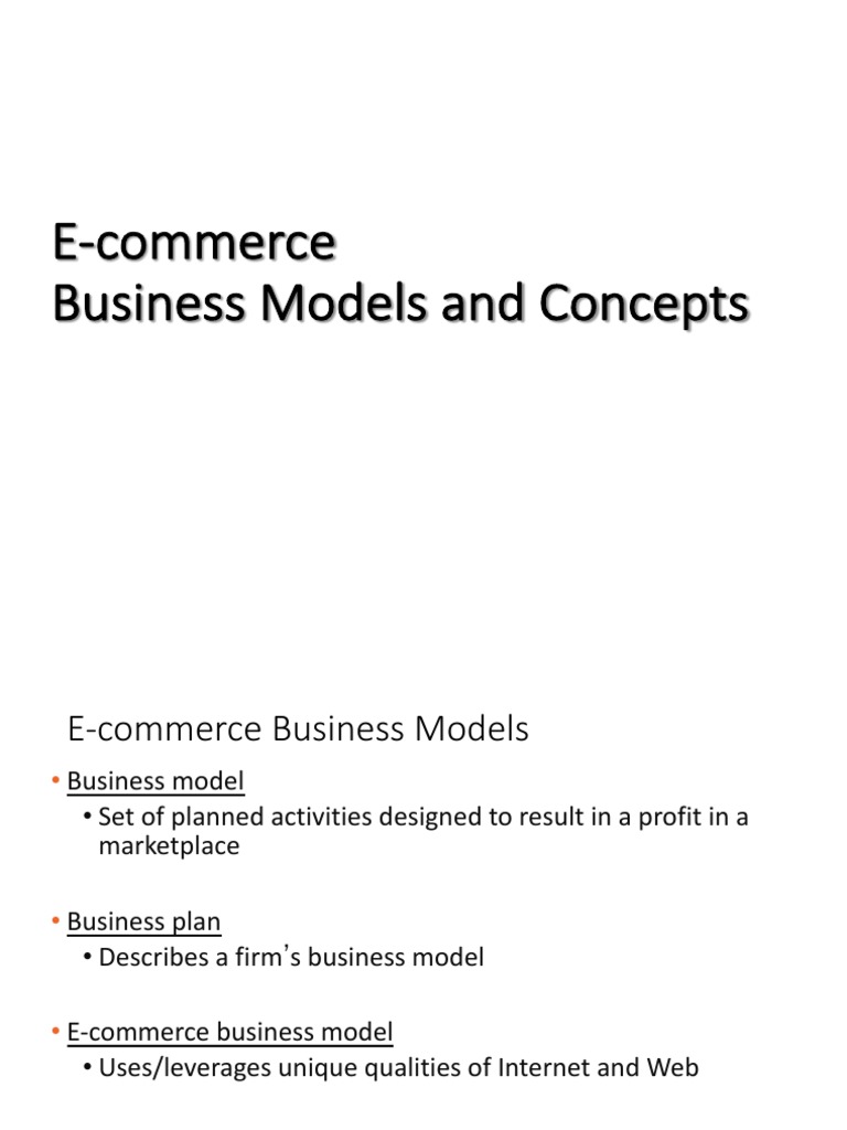 E-commerce Business Models Guide | PDF | E Commerce | Business Model