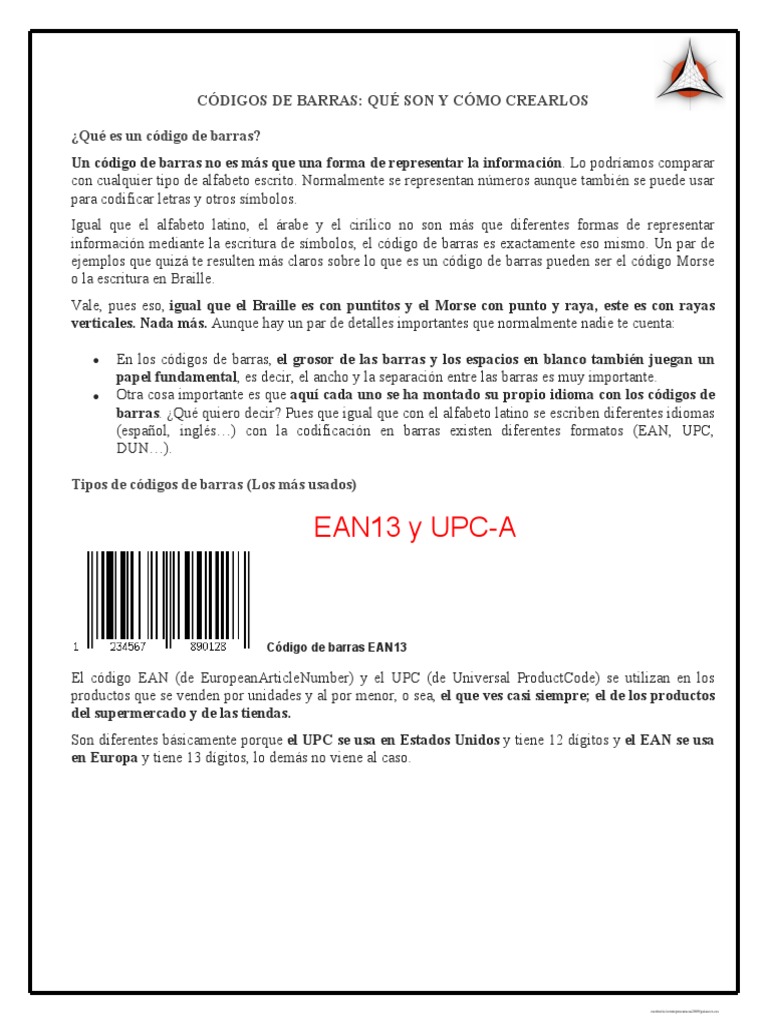 Codigo de Barras | PDF | Código de barras | Escritura