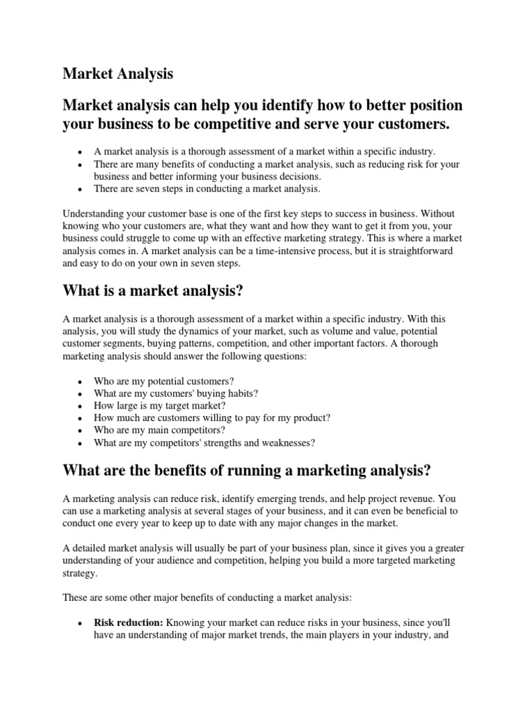 Market Analysis | PDF