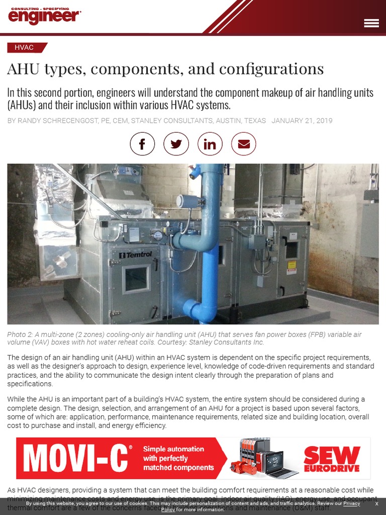AHU Types, Components, and Configurations | PDF | Duct (Flow) | Home ...