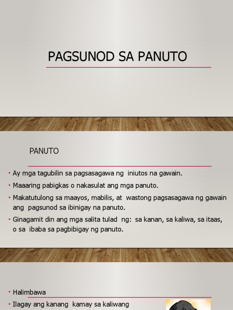 Aralin 1 Pagsunod Sa Panuto | PDF