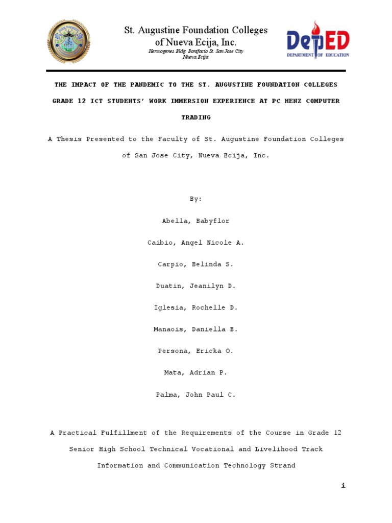 St. Augustine Foundation Colleges of Nueva Ecija, Inc | PDF