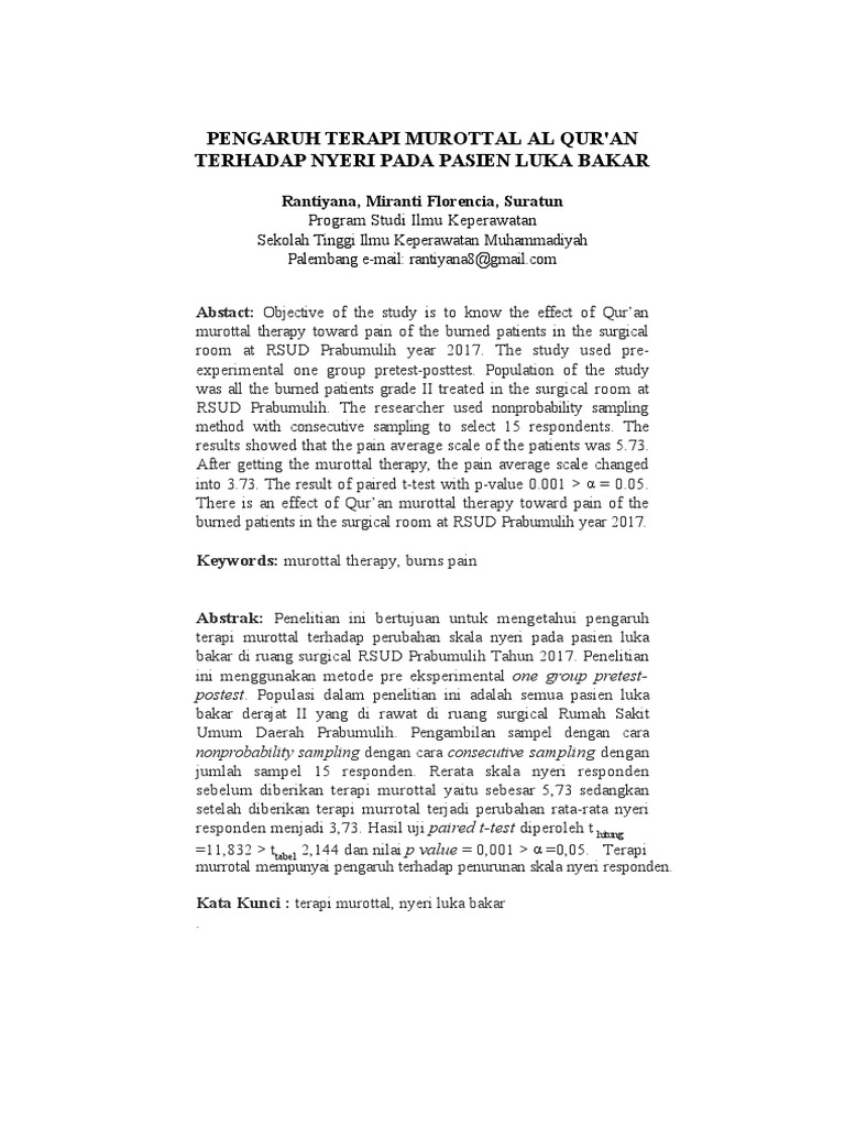 Jurnal Keperawatan Luka Bakar | PDF