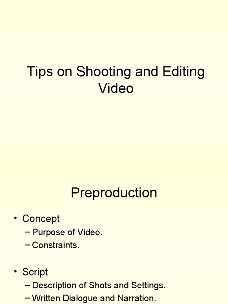 Video Shooting and Editing Guide | PDF | Lighting | Imaging
