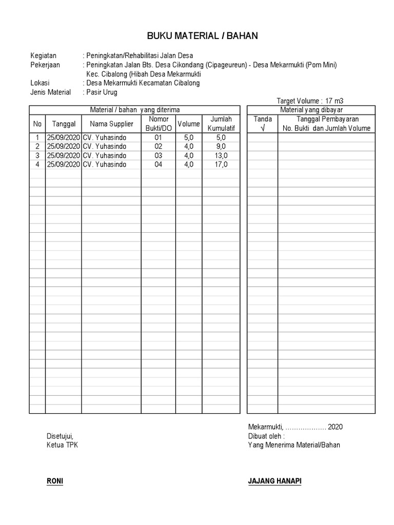 Contoh Buku Material Atau Bahan | PDF