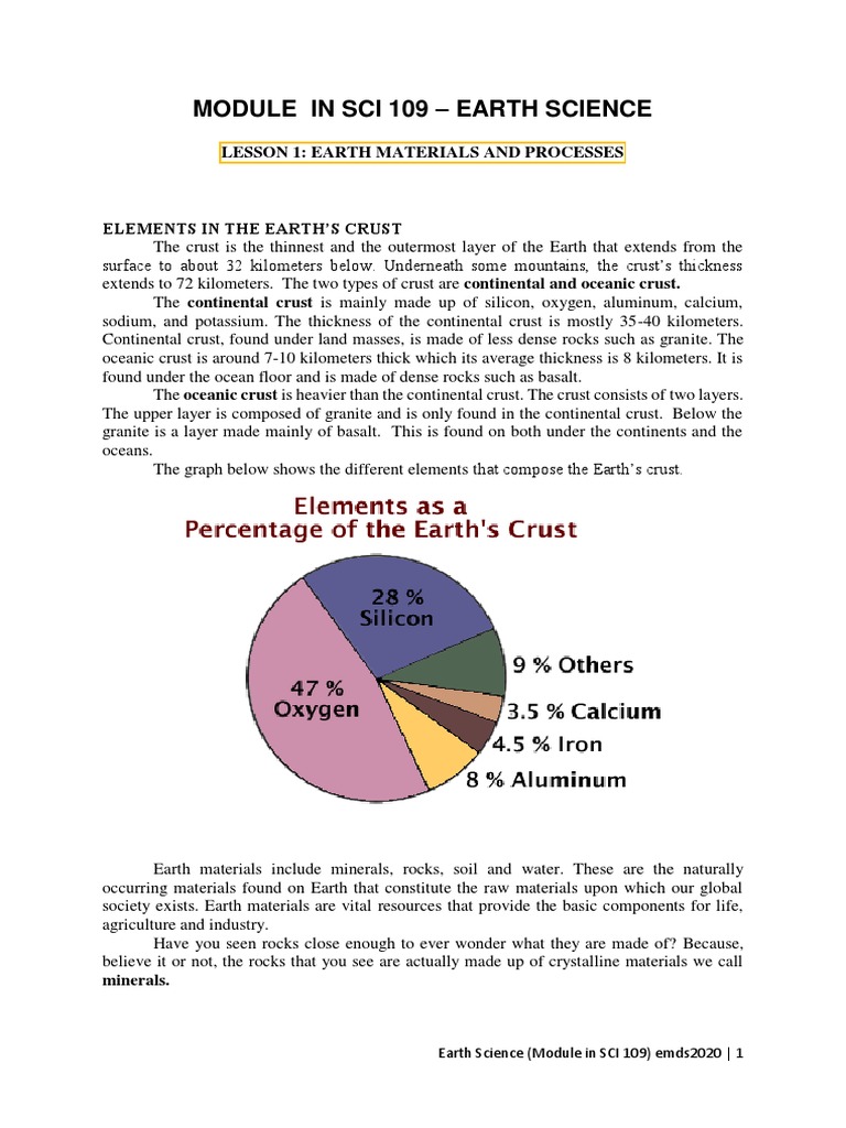 Module 1 (Minerals) | PDF | Minerals | Atoms