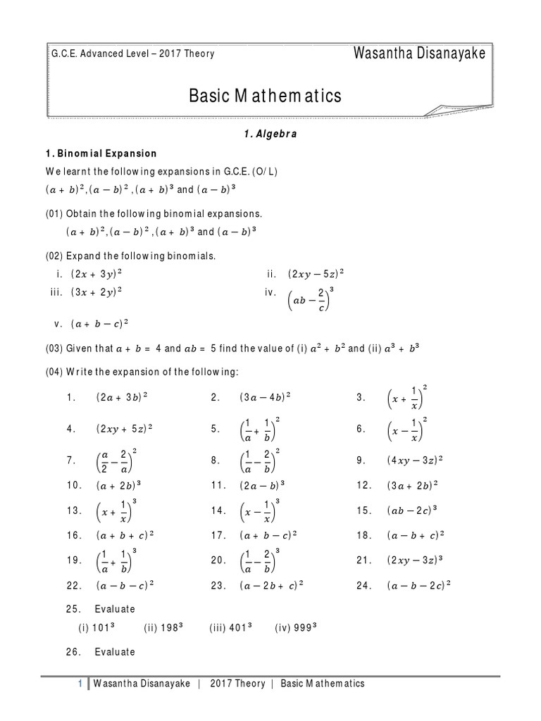 Basic Maths (Al) | Download Free PDF | Logarithm | Equations