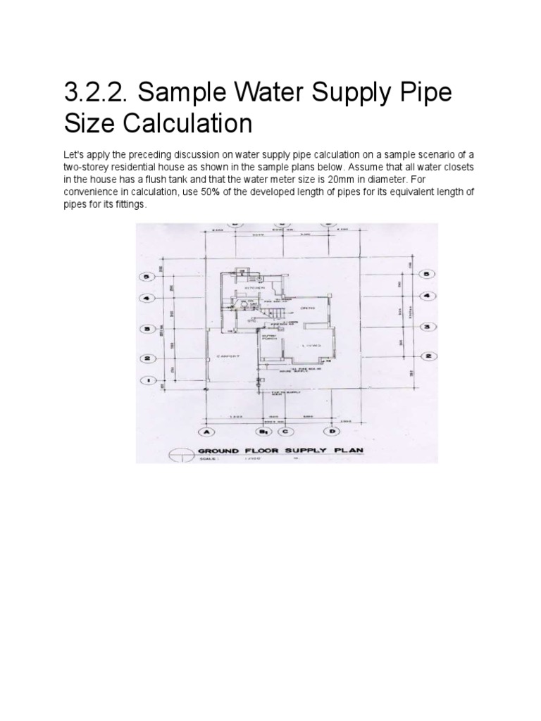 3.2.2. Sample Water Supply Pipe Size Calculation | PDF | Pressure ...