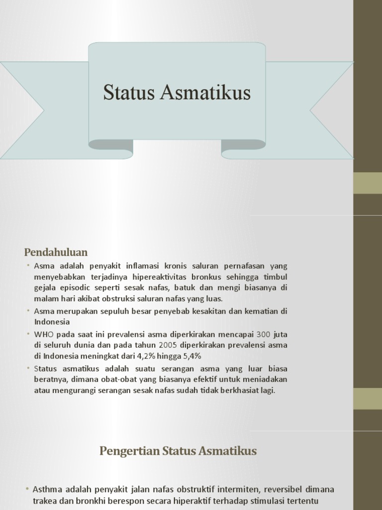 Definisi dan Penanganan Status Asmatikus | PDF