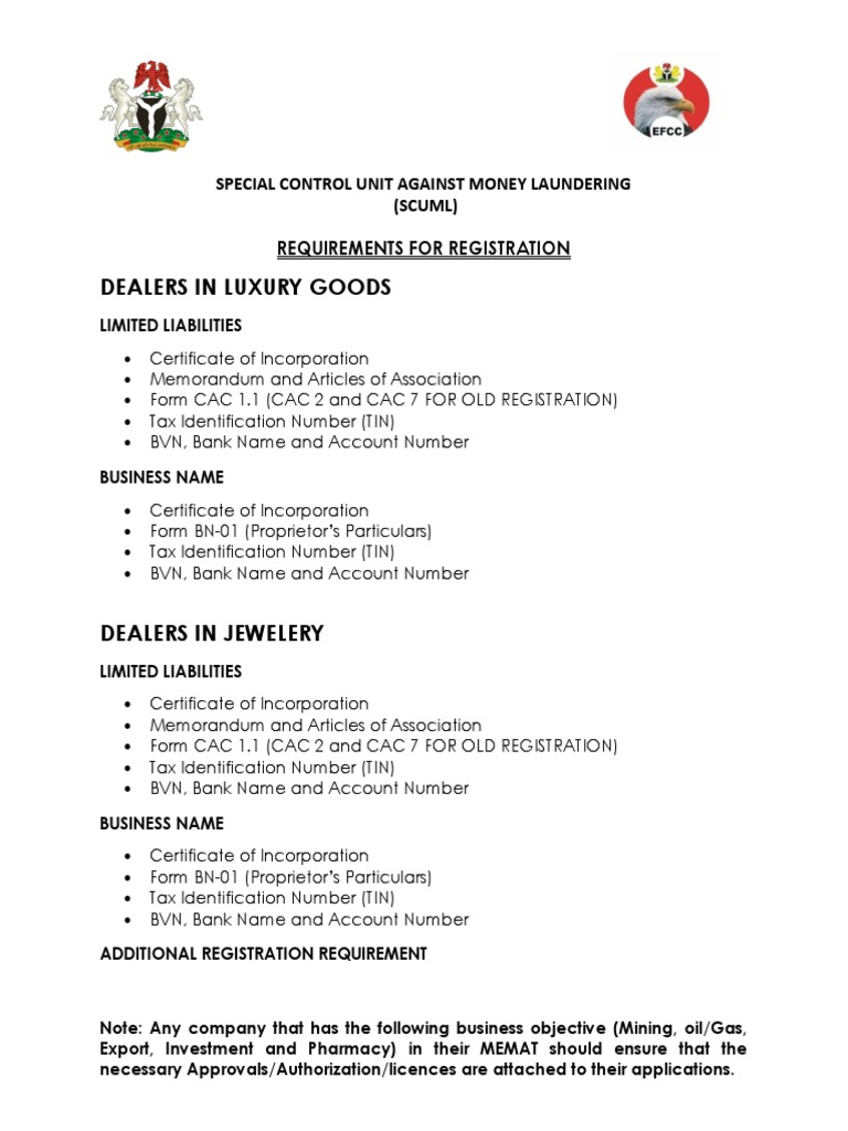 Dealers in Luxury Goods: Special Control Unit Against Money Laundering ...