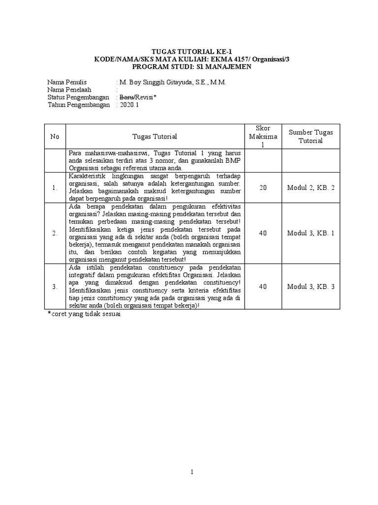Tugas Tutorial 1 | PDF