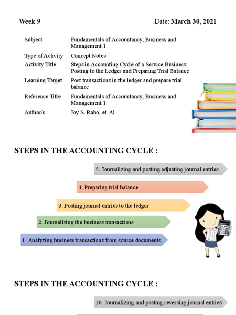 Accounting Cycle Steps for Service Businesses | PDF | Debits And ...