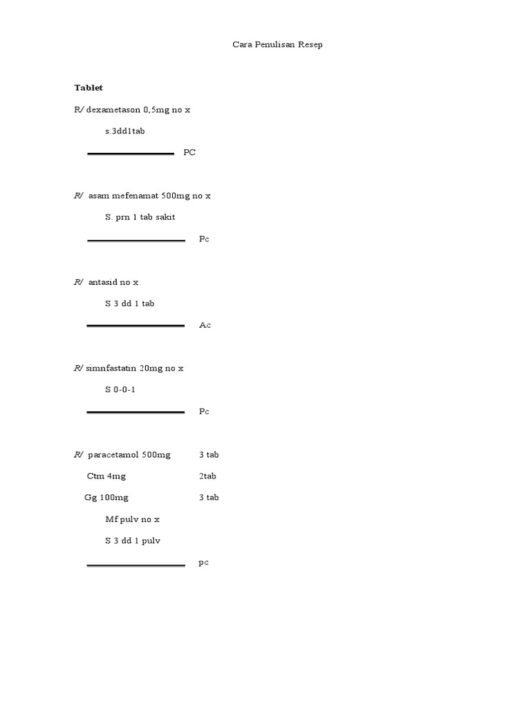 Cara Penulisan Resep | PDF