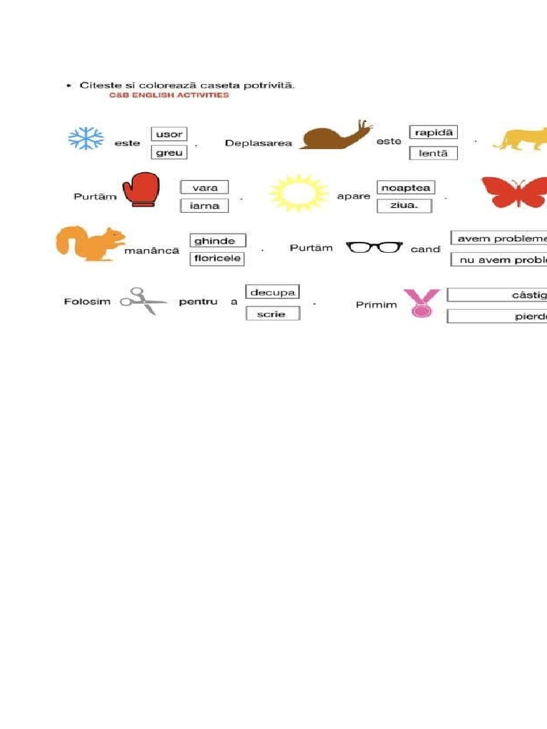 Fise de Lucru Copii CES | PDF