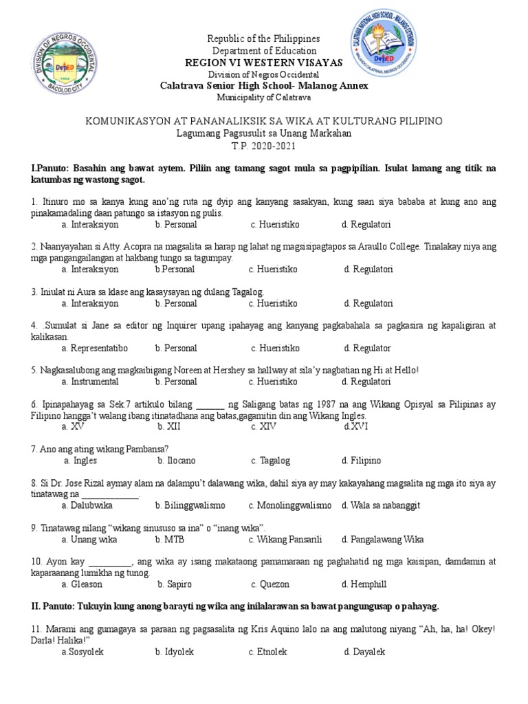 Summative Grade 11 | PDF