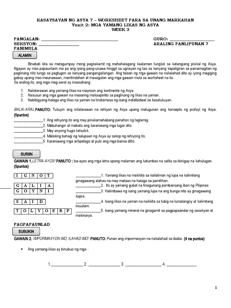 Ap7 Worksheet Week 3 and 4 Final | PDF