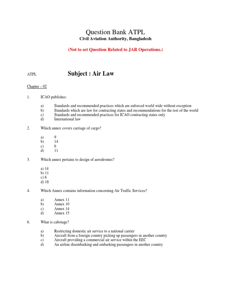 1 - ATPL Questions Air Law | PDF | Visual Flight Rules | Instrument ...